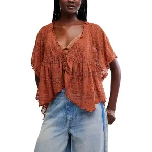 Free People In Your Dreams Lace Top - Toasted Cocoa