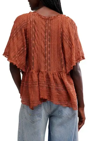 Free People In Your Dreams Lace Top - Toasted Cocoa