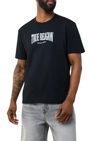 True Religion Buddha Arch Cotton Graphic T-shirt - Jet Black