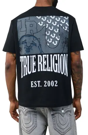 True Religion Buddha Arch Cotton Graphic T-shirt - Jet Black