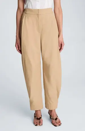 KENNETH COLE High Waist Barrel Leg Pants - Farro