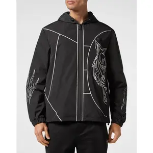 PLEIN SPORT Nylon Windbreaker Tiger Court Edition - Black