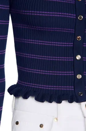 Sandro Striped Knit Cardigan