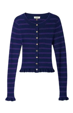 Sandro Striped Knit Cardigan