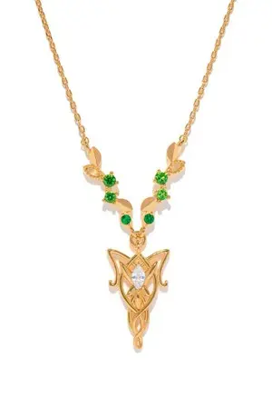 GIRLS CREW 18k Plated Cubic Zirconia Elven Pendant Necklace - Gold