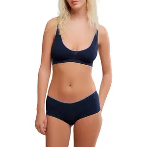 Free People Sweet Point Seamless Low Rise Hipster Panties - Fp Black