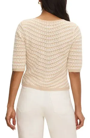 NIC+ZOE Stripe Pointelle Knit Sweater