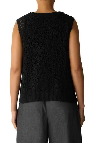 Eileen Fisher Organic Cotton Pointelle Shell