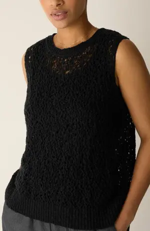 Eileen Fisher Organic Cotton Pointelle Shell