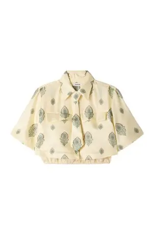 Sandro Paisley Print Crop Top