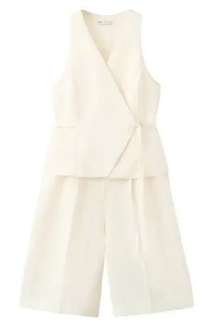 Mango Tailored Wrap Jumpsuit With Wide Legs