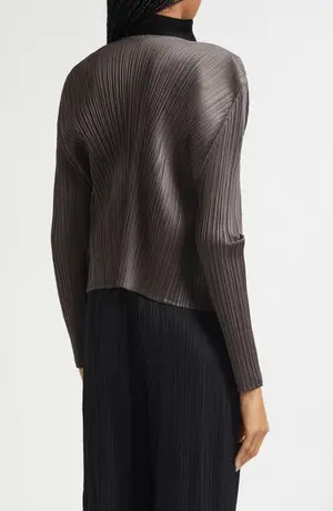 Issey Miyake Pleated Open Front Cardigan