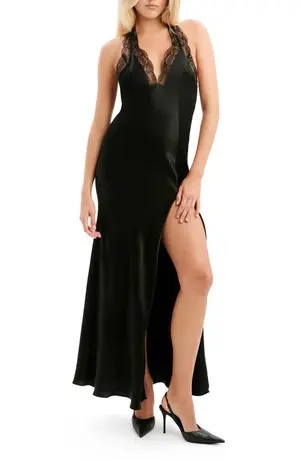 Bardot Roselyn Halter Neck Maxi Dress
