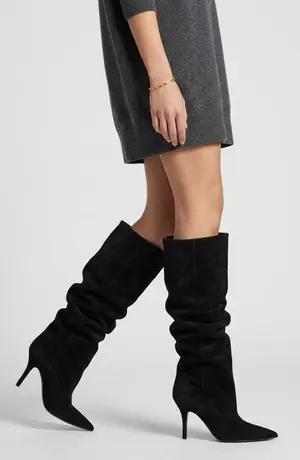 Guess Carolan Pointed Toe Slouch Boot - Black