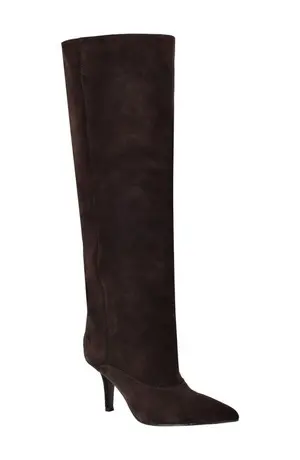 Guess Carolan Pointed Toe Knee High Boot - Dark Brown