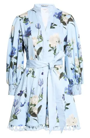 Alice + Olivia Lucy Floral Long Sleeve Minidress
