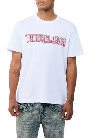 True Religion So Fresh Logo Cotton Graphic T-shirt - Optic White