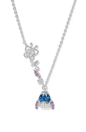 GIRLS CREW Disney Eeyore 18k Gold Plate Cubic Zirconia Pendant Necklace - Silver