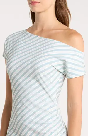 PACSUN Valarie Off-the-shoulder Mini Dress - Stripe