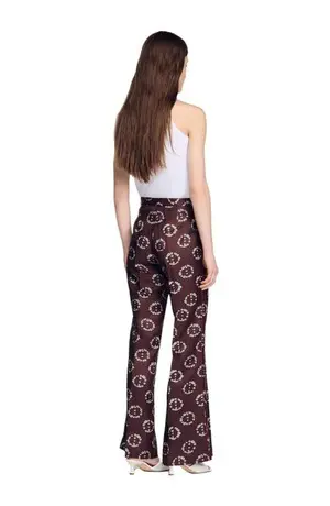 Sandro Floral-print Floaty Trousers