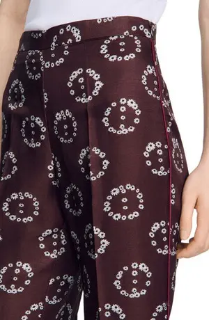Sandro Floral-print Floaty Trousers