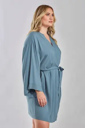 ICOLLECTION Organic Cotton And Tencel Blend Robe
