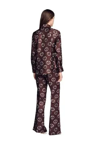 Sandro Floral Print Silk Shirt
