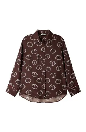 Sandro Floral Print Silk Shirt