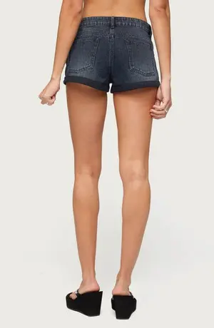 EDIKTED Rylin Low Rise Denim Shorts
