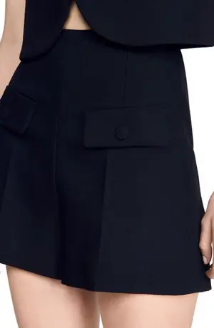 Sandro High-waisted Wool Shorts