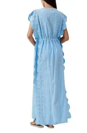 Melissa Odabash Talitha Embroidered Eyelet Cotton Cover-up Dress - Oasis