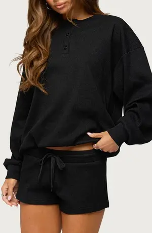 EDIKTED Baila Waffle Henley Top