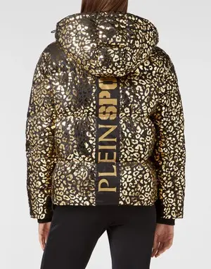 PLEIN SPORT Nylon Puffer Jacket Leopard