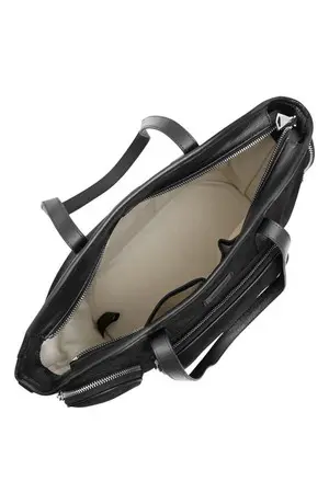 AIMEE The Skipper Cargo Leather Tote - Black Suede
