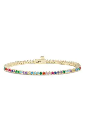 Melinda Maria Baby Not Your Basic Rainbow Tennis Bracelet - Gold-rainbow