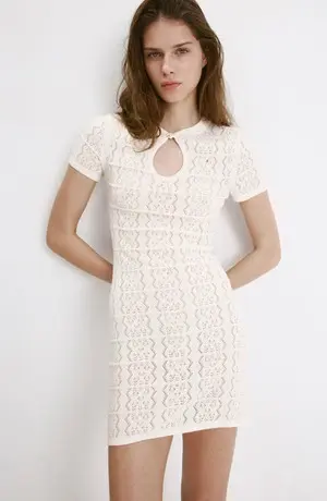 Mango Open Knit Minidress