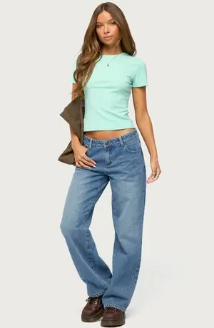 EDIKTED Marleaux Fitted Stretch Cotton T-shirt