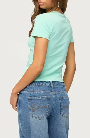 EDIKTED Marleaux Fitted Stretch Cotton T-shirt