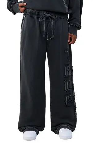 True Religion Big T Appliqué Baggy Sweatpants