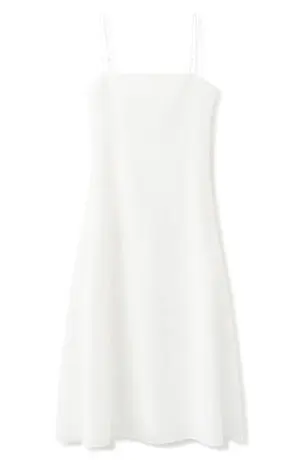 Mango A-line Linen Dress - White