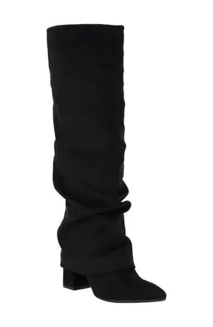 Guess Geima Pointed Toe Slouch Foldover Boot - Black
