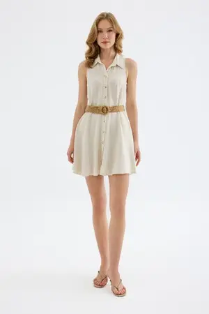 MONLICIA Mono Belted Mini Shirt Dress