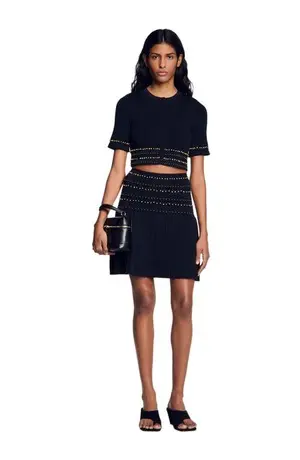 Sandro Short Skirt With Tassels