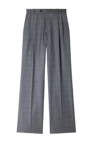 Sandro Rhinestone Check Wool Trousers