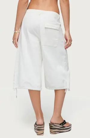 EDIKTED Cargo Bermuda Shorts With Drawstring Waist And Hems