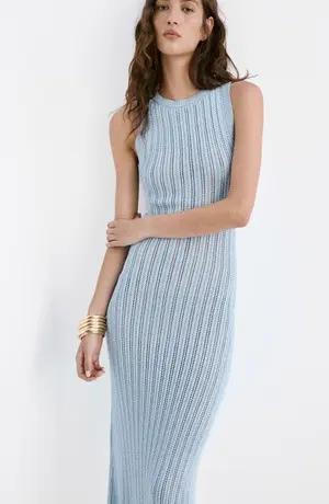 Mango Sleeveless Ribbed Knit Dress