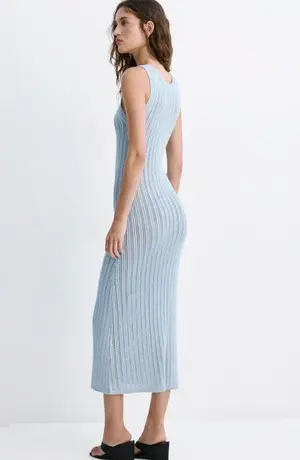 Mango Sleeveless Ribbed Knit Dress