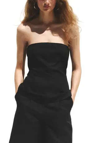 Mango Bandeau Top - Black