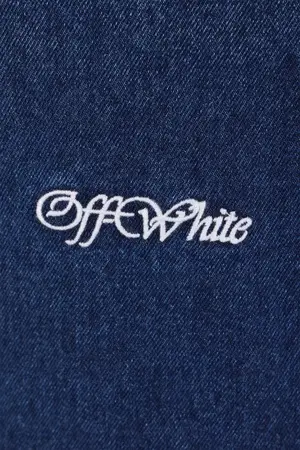 Off-White Logo Embroidered Short-sleeved Denim Shirt