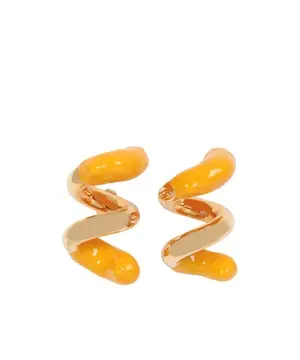 Sunnei Fusillo Logo Engraved Earrings - Yellow